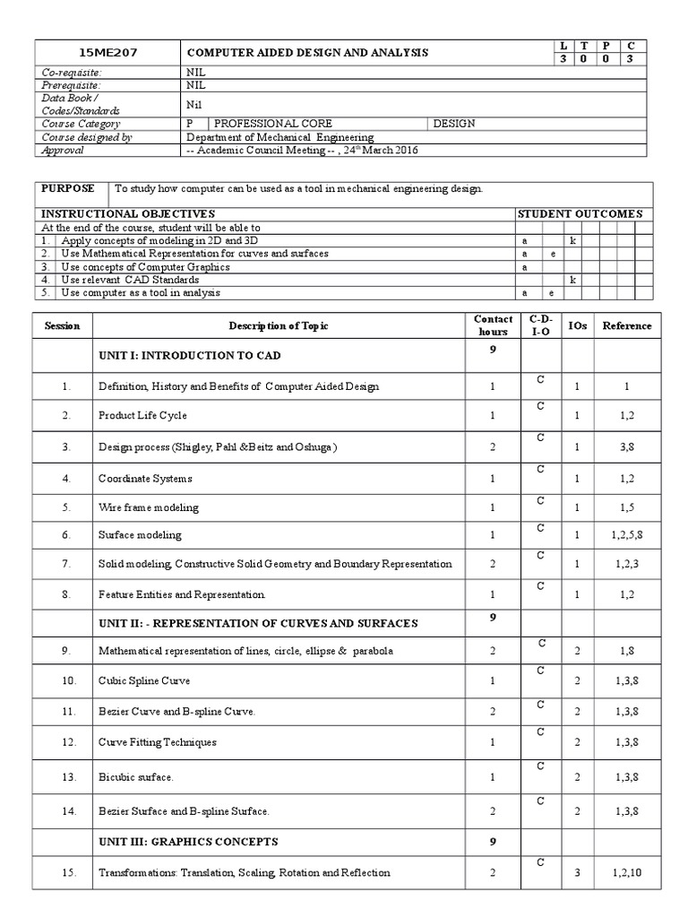 Cad Syllabus | Computer Aided Design | Finite Element Method