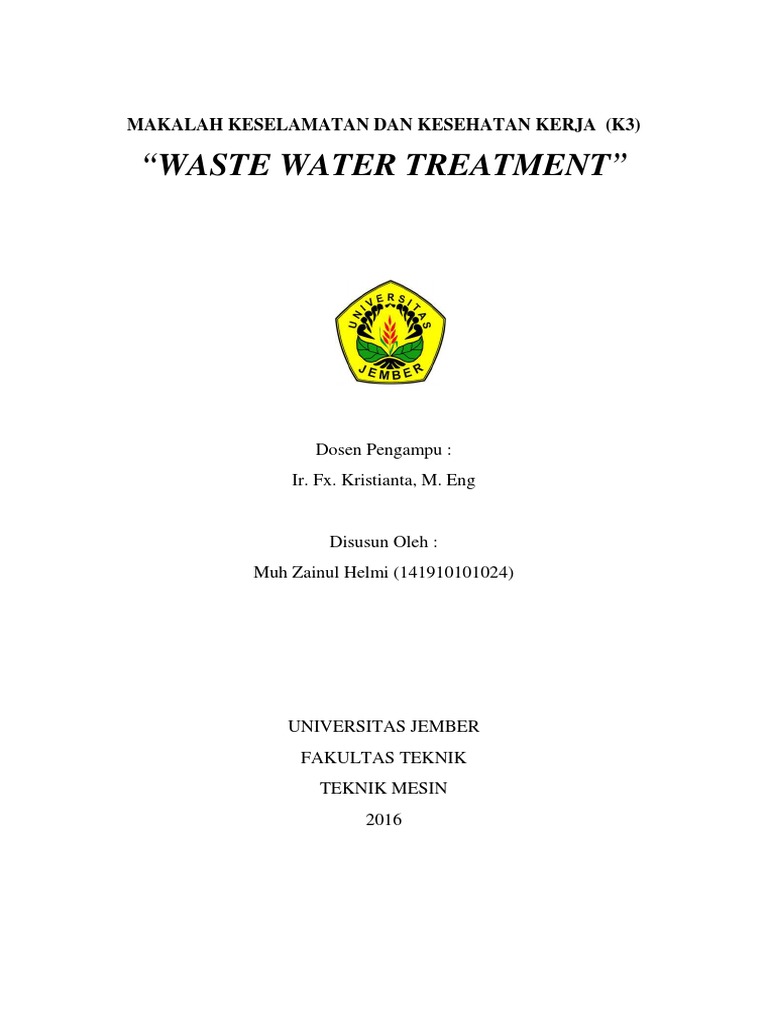 Waste Water Treatment | PDF