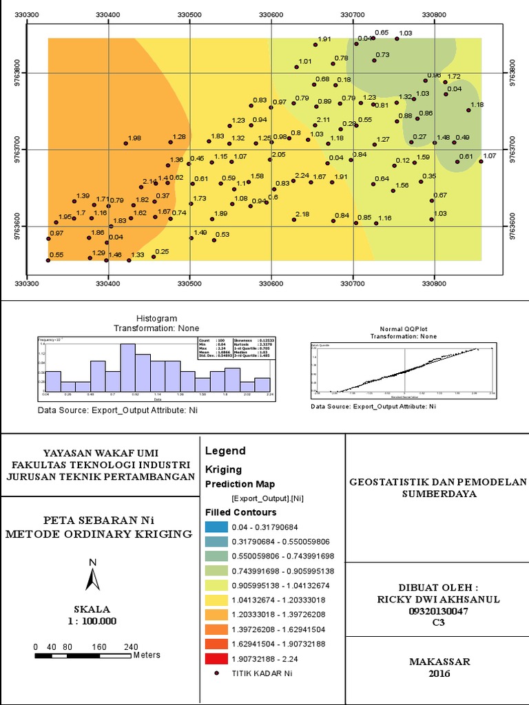 Peta Sebaran Ni Metode Ordinary Kriging: Legend | PDF