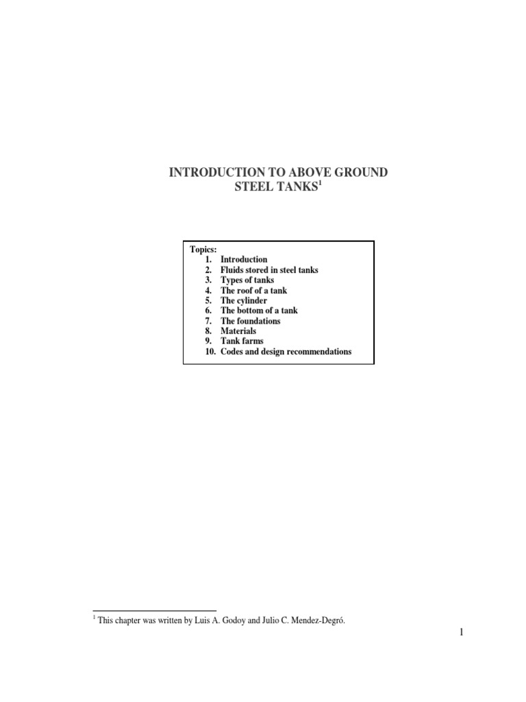 Above Ground Steel Tanks Overview | PDF