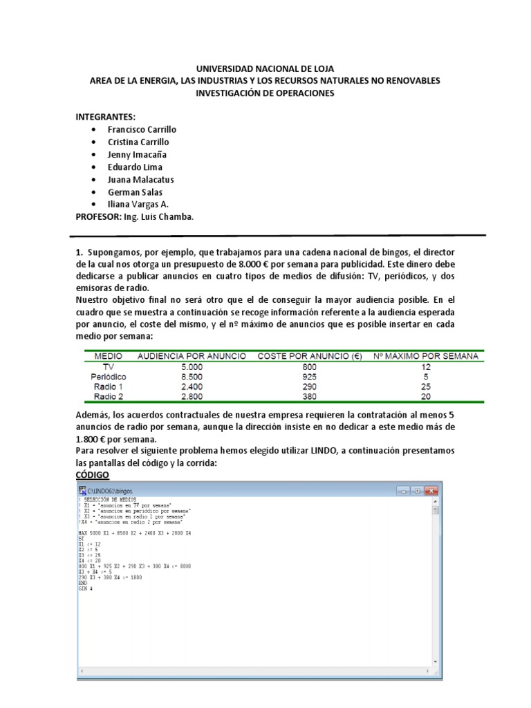 Ejercicios Programacion Lineal | PDF | Business Ejercicios Programacion Lineal | PDF | Business