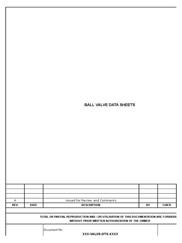 Datasheet For Ball Valve | PDF | Valve | Pipe (Fluid Conveyance)