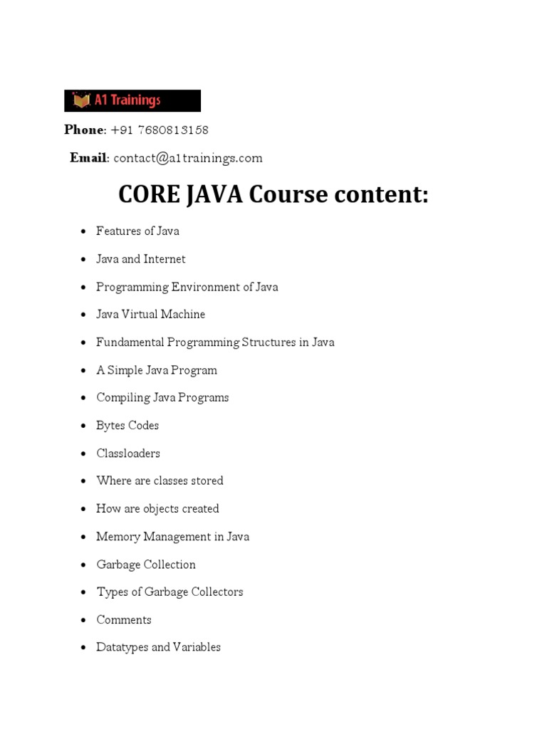 Online Core Java Training - Java Core Online Training in USA, Uk ...