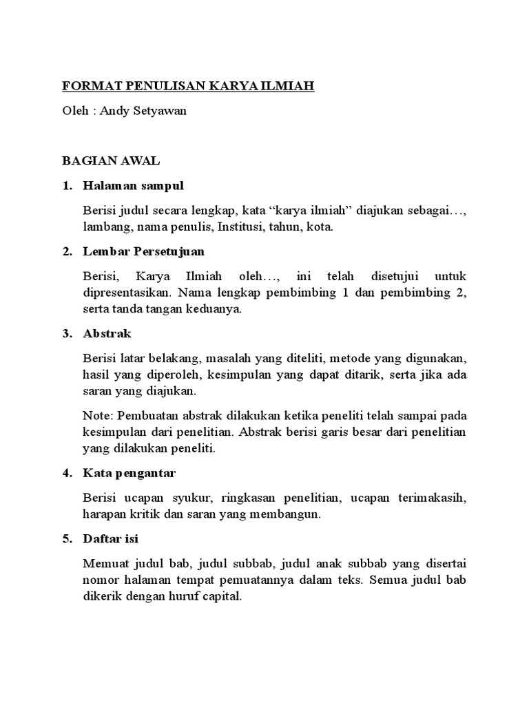 Format Penulisan Karya Ilmiah | PDF