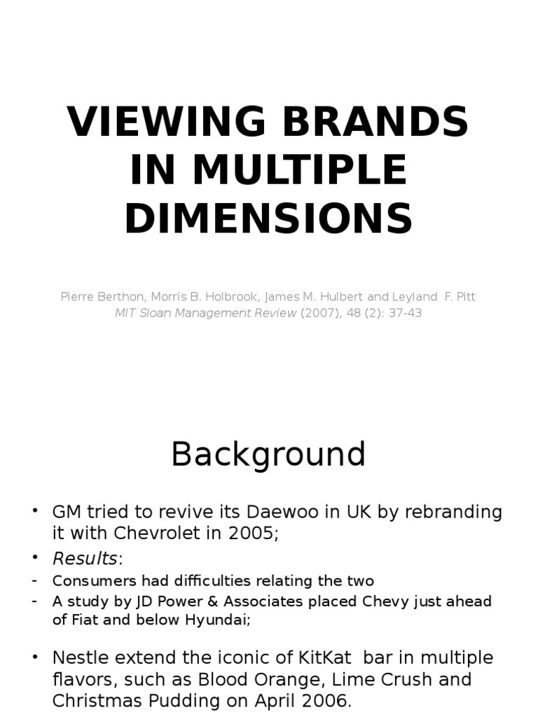 Viewing Brands in Multiple Dimensions | PDF