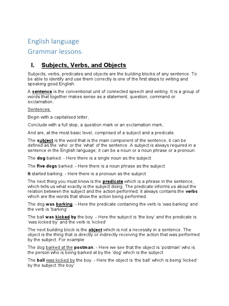 Grammar Lessons | PDF | Verb | Grammatical Number