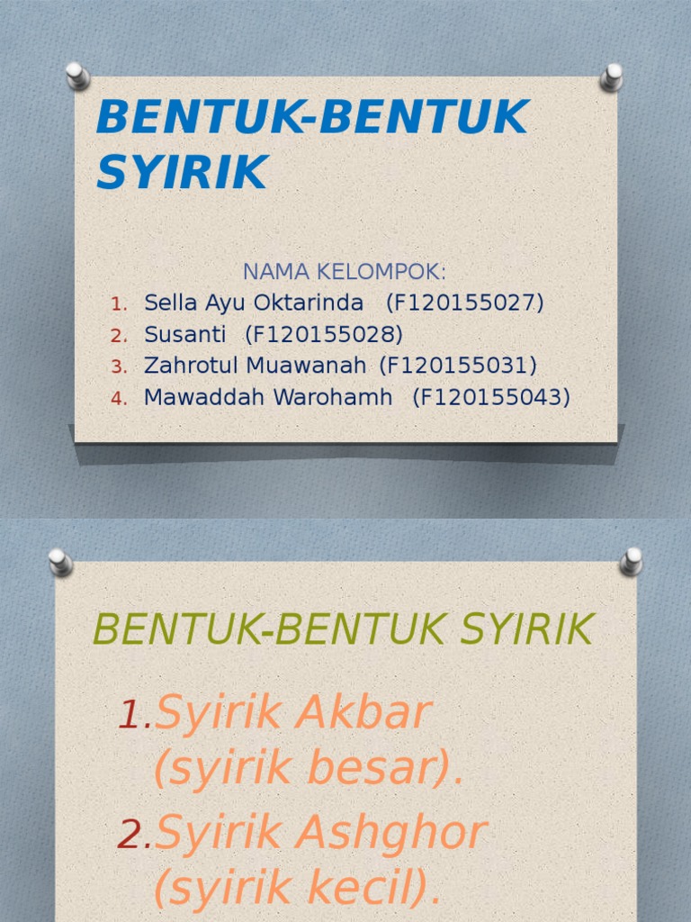 Bentuk-Bentuk Syirik | PDF
