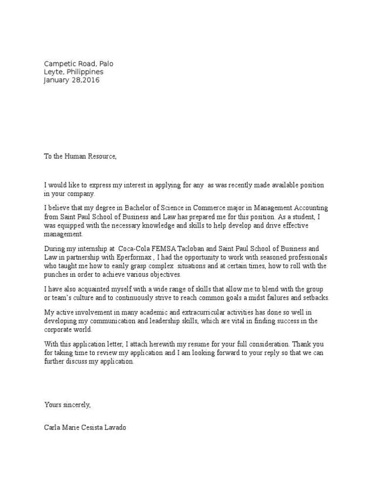 Application Letter General | PDF