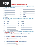 Singular and Plural Nouns Advanced Worksheets | PDF | Young Adult