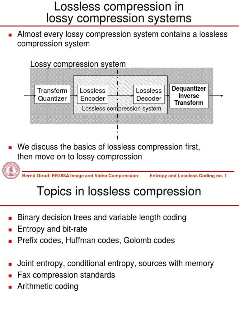 01 EntropyLosslessCoding PDF | PDF | Data Compression | Code