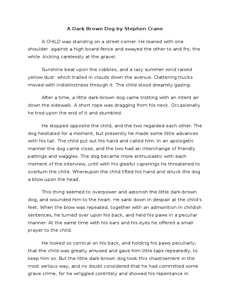 A Dark Brown Dog by Stephen Crane | PDF | Hamlet | To Kill A Mockingbird