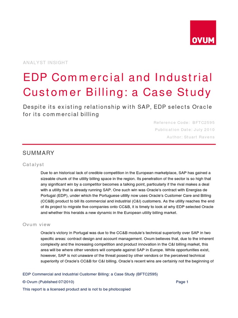 Edp Case PDF | Download Free PDF | Oracle Corporation | Sap Se