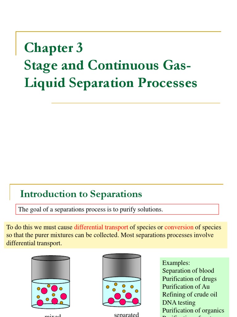 Chapter 3 Stage and Continuous Gas Liquid Separation Processes PDF ...
