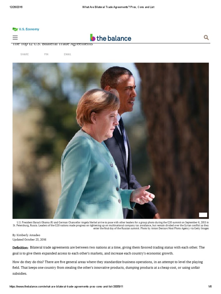 What Are Bilateral Trade Agreements - Pros, Cons and List | PDF | Trade ...