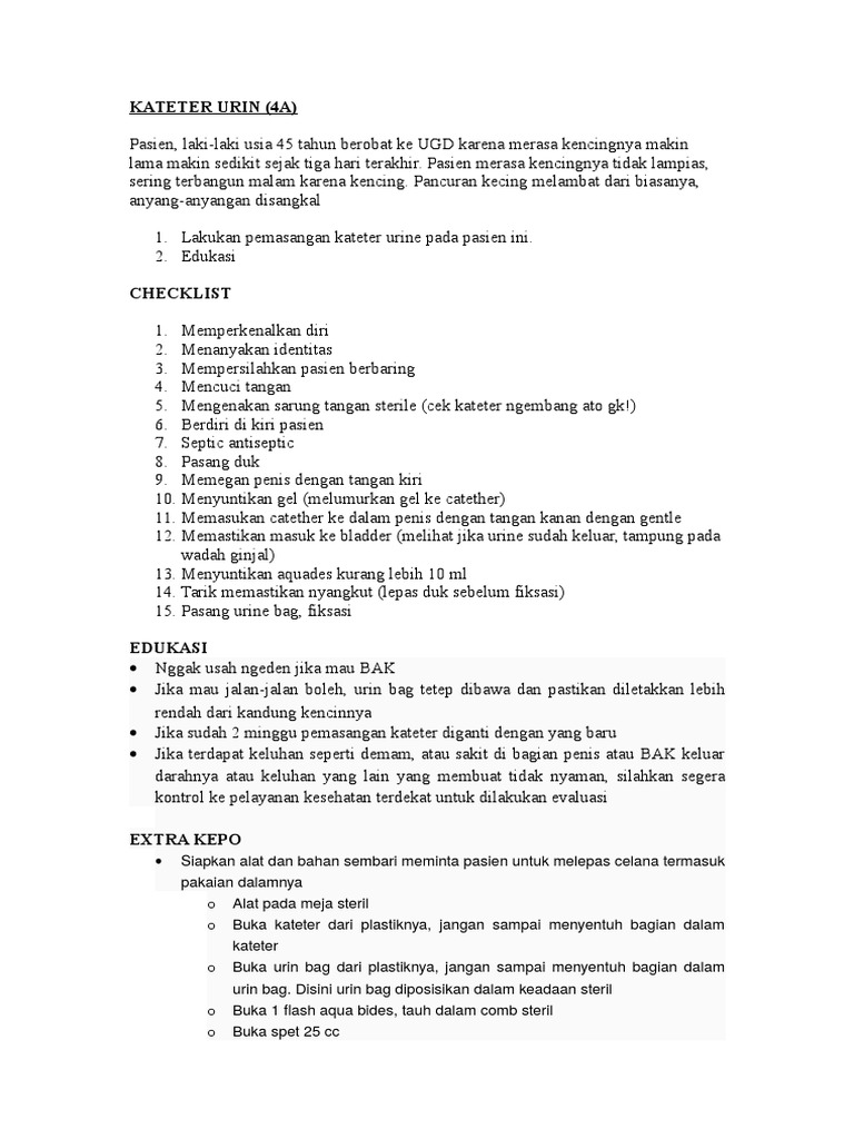 Pemasangan Kateter Urin pada Pasien 45 Tahun | PDF