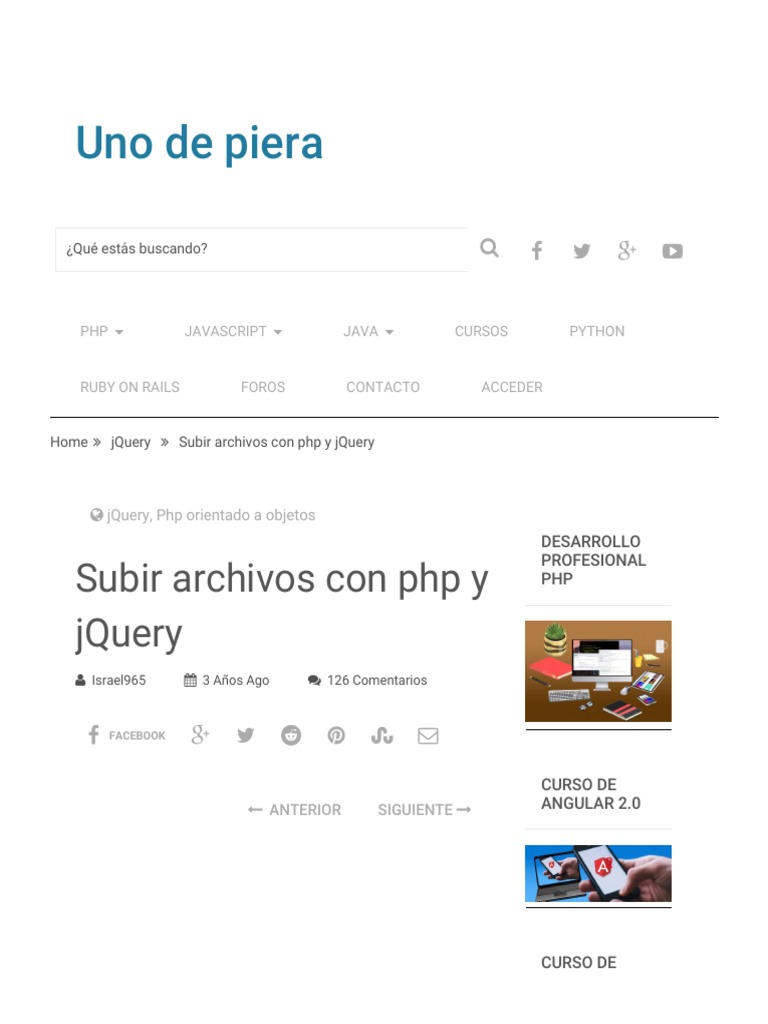Subir Archivos Con PHP y JQuery - Uno de Piera | PDF | Cookie HTTP | Php