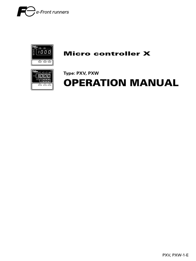 Operation Manual: Micro Controller X | PDF | Hysteresis | Parameter (Computer Programming)