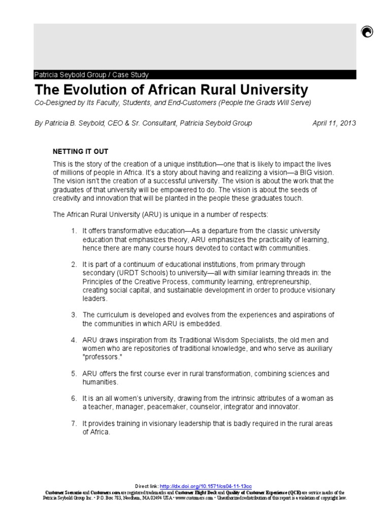 The Evolution of African Rural University 04-11-2013 Updated | PDF ...