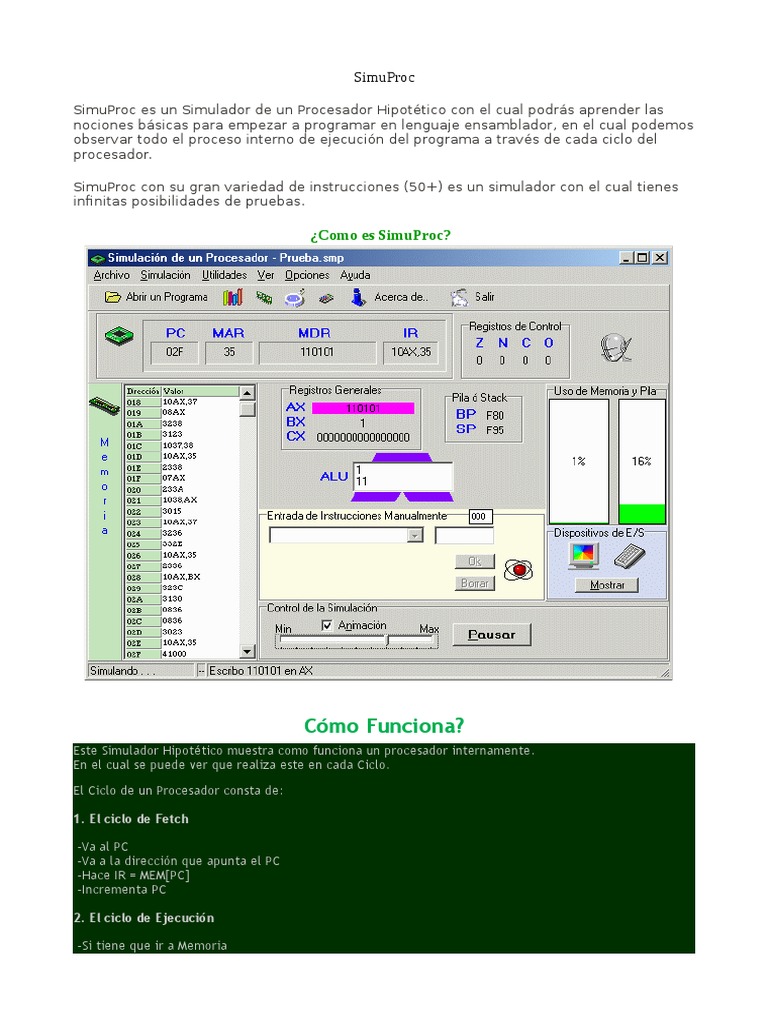 Tarea SimuProc | PDF | Unidad Central de procesamiento | Poco