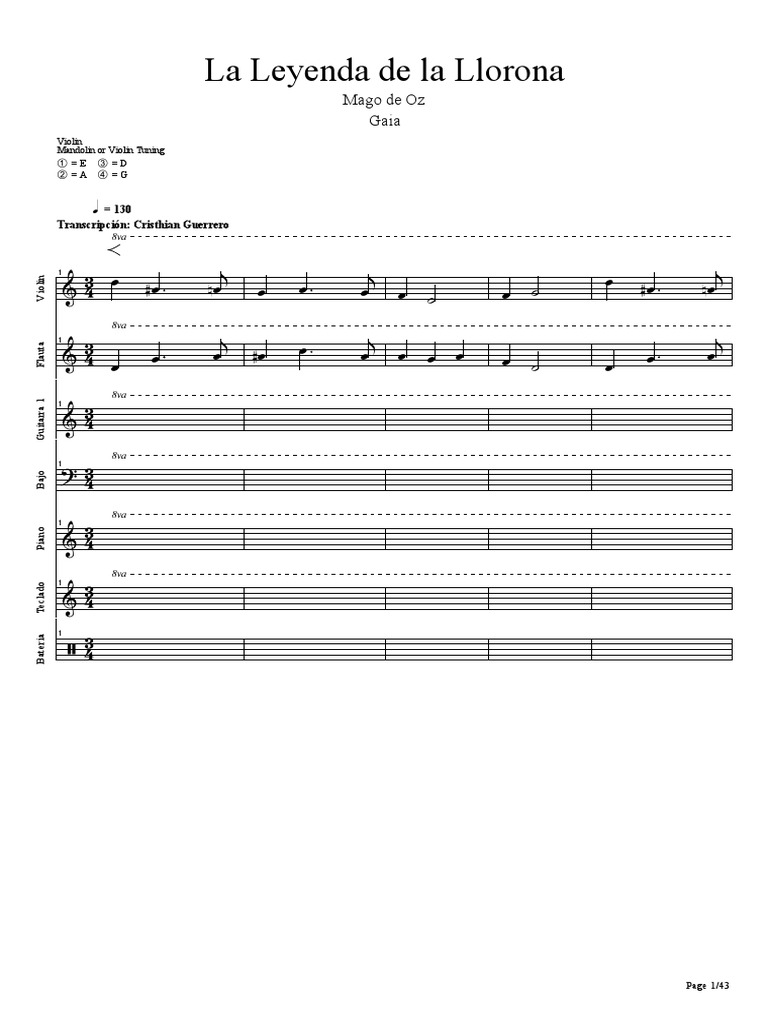 La Leyenda de La Llorona | PDF | Instrumentos de cuerda | Instrumentos ...