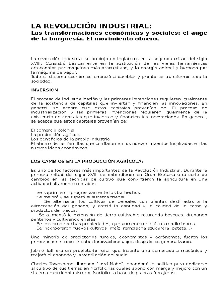 Guía Revolución Industrial y Movimiento Obrero | PDF | Anarquismo ...