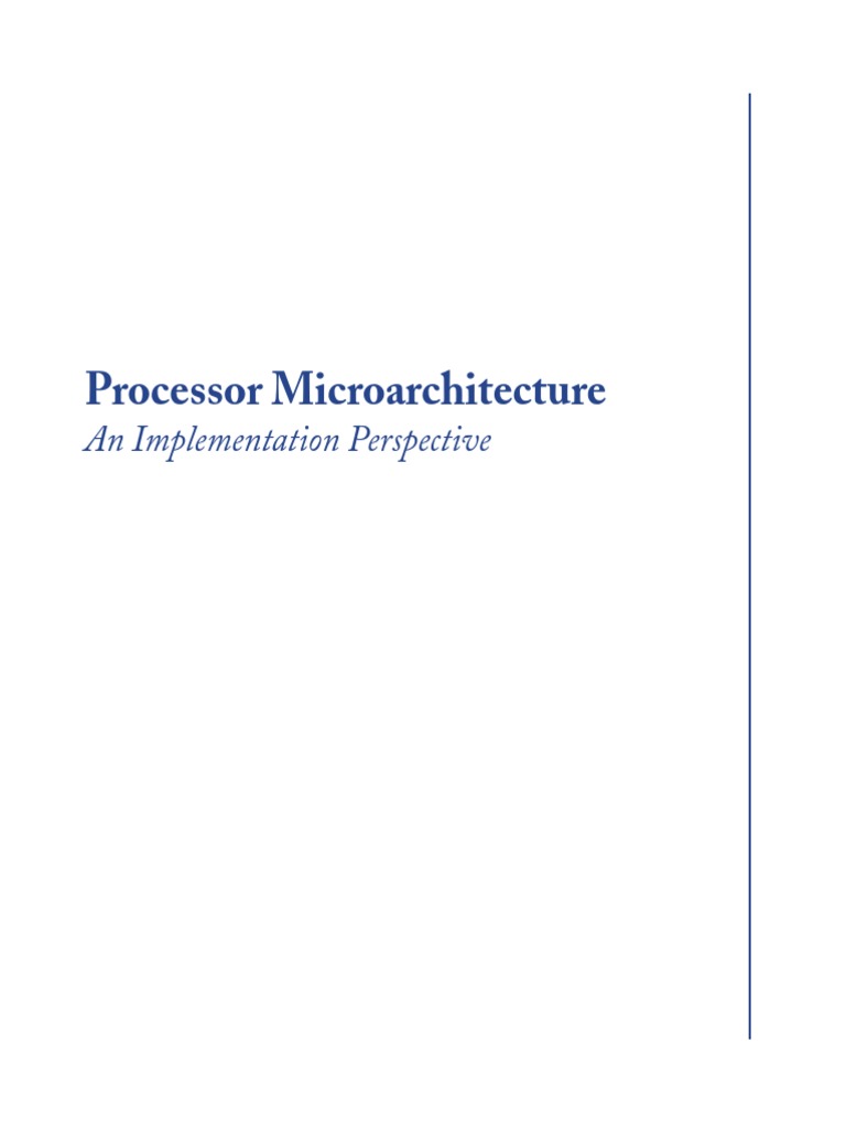 Processor Microarchitecture An Implementation Perspective Gonzalez Latorre Magklis Pdf