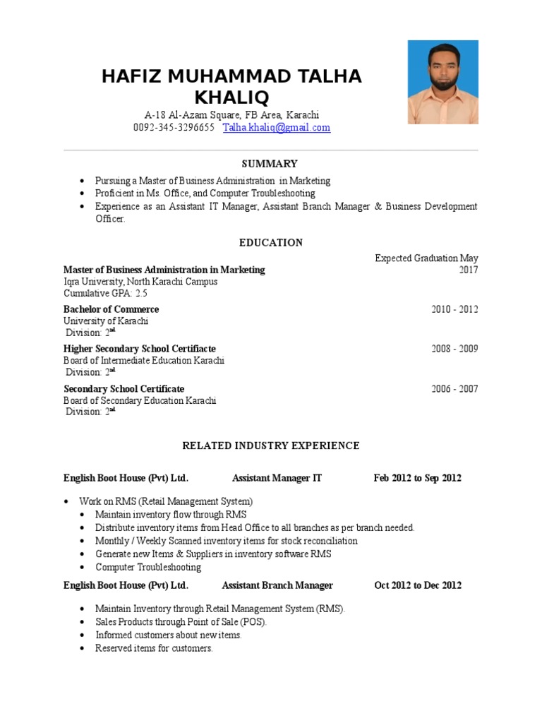 Hafiz Muhammad Talha Khaliq: A-18 Al-Azam Square, FB Area, Karachi 0092 ...