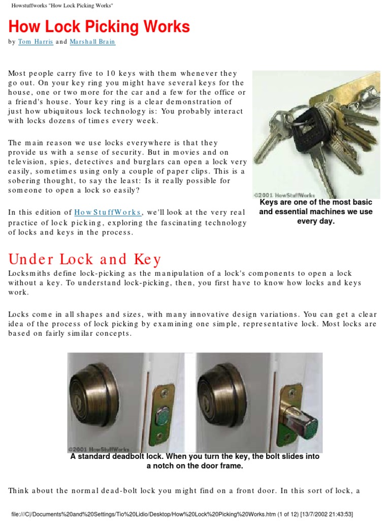 Locks Tips | PDF | Lock (Security Device) | Closed Circuit Television