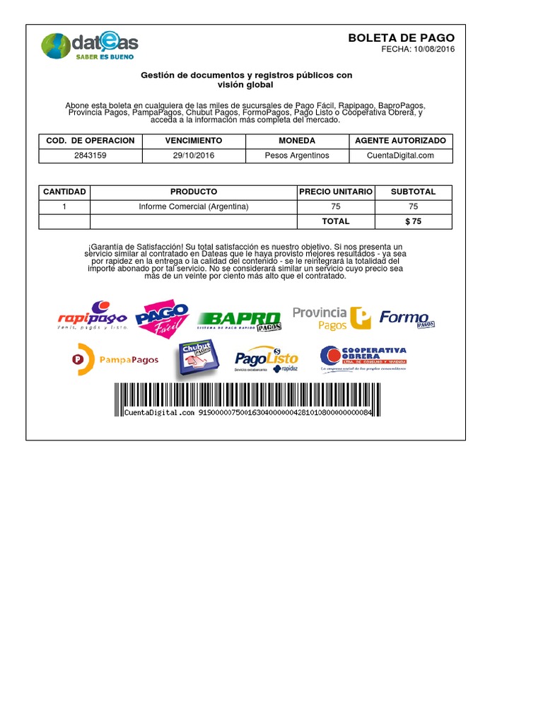 Boleta de Pago | Pagos | Correo electrónico | Prueba gratuita de 30 ...