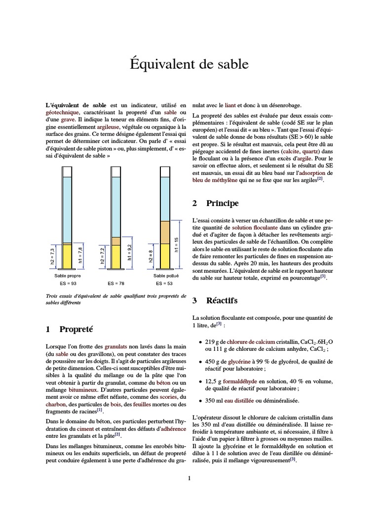 Équivalent de Sable | PDF | Génie géotechnique | Sédimentologie