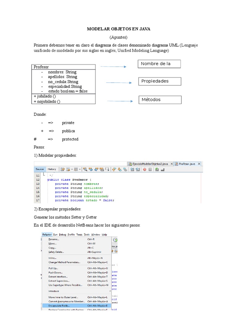 Modelar Objetos en Java | PDF | Herencia (Programación Orientada a Objetos) | Java (lenguaje de ...