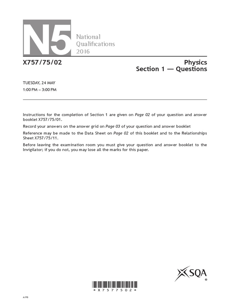 N5 Physics All 2016 | PDF | Electromagnetic Radiation | Spacecraft ...