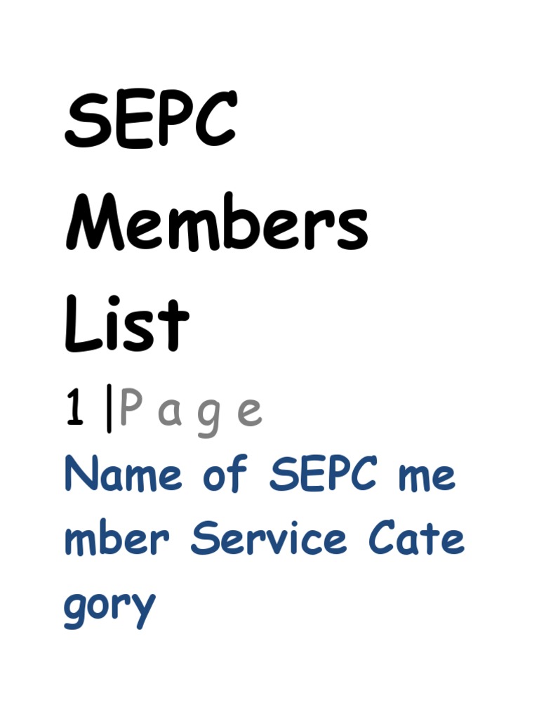 SEPC Members and Services Overview | PDF