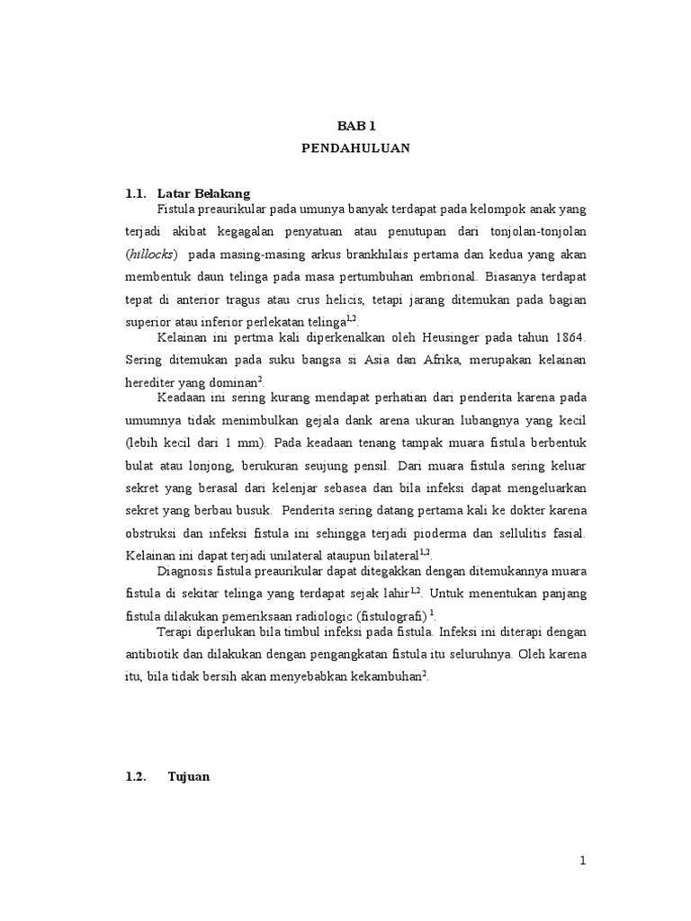 Fistula Preaurikular: Diagnosis dan Terapi | PDF | Kajian Bahasa Asing ...
