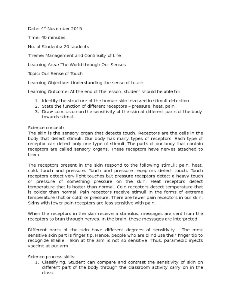 Simulated Teaching Lesson Plan - Science Form 1 | Download Free PDF ...