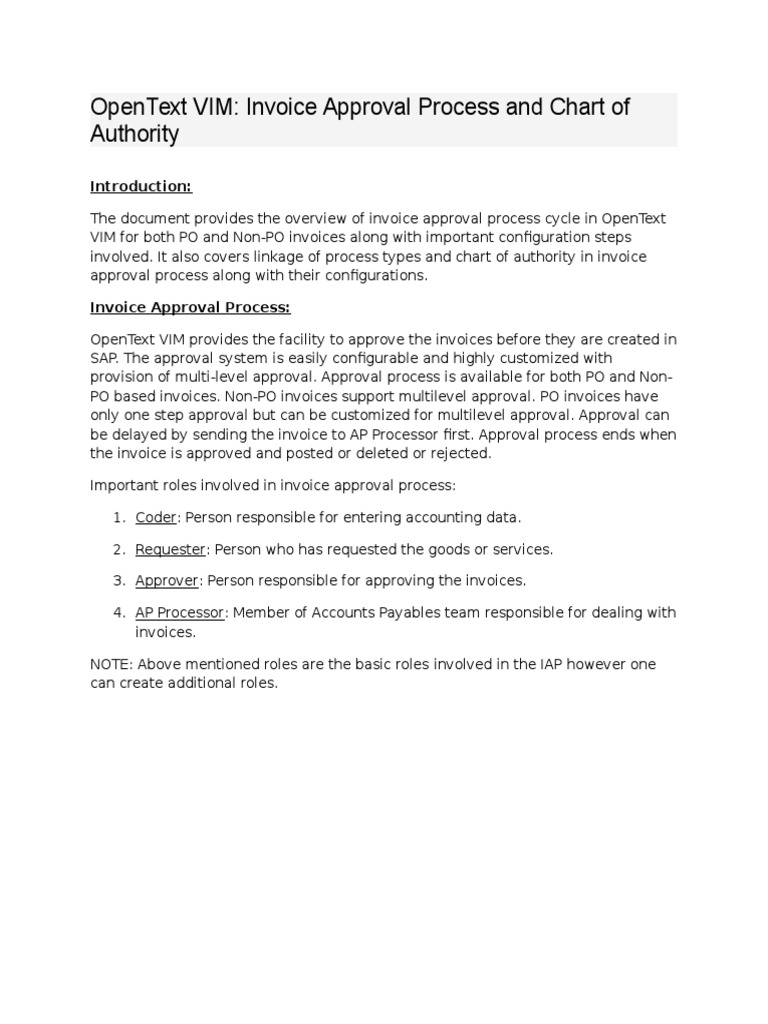 OpenText VIM - Chart of Authority | PDF | Email | Programmer