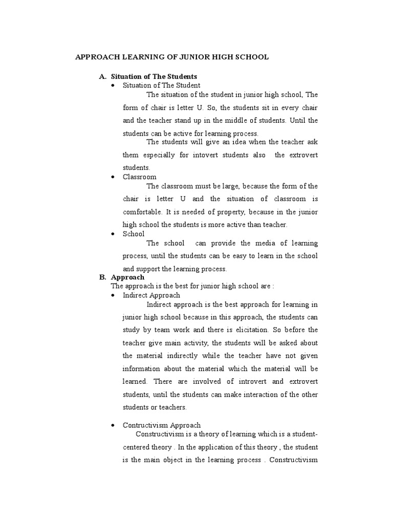 Effective Learning Approaches for Junior High | PDF | Homework ...