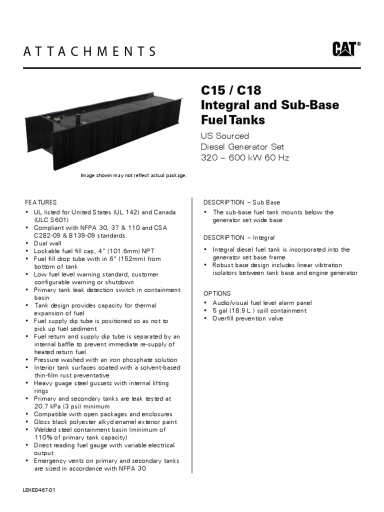 C18 Fuel Tank Spec Sheet LEHE0467-01 | PDF | Flammability | Energy And ...
