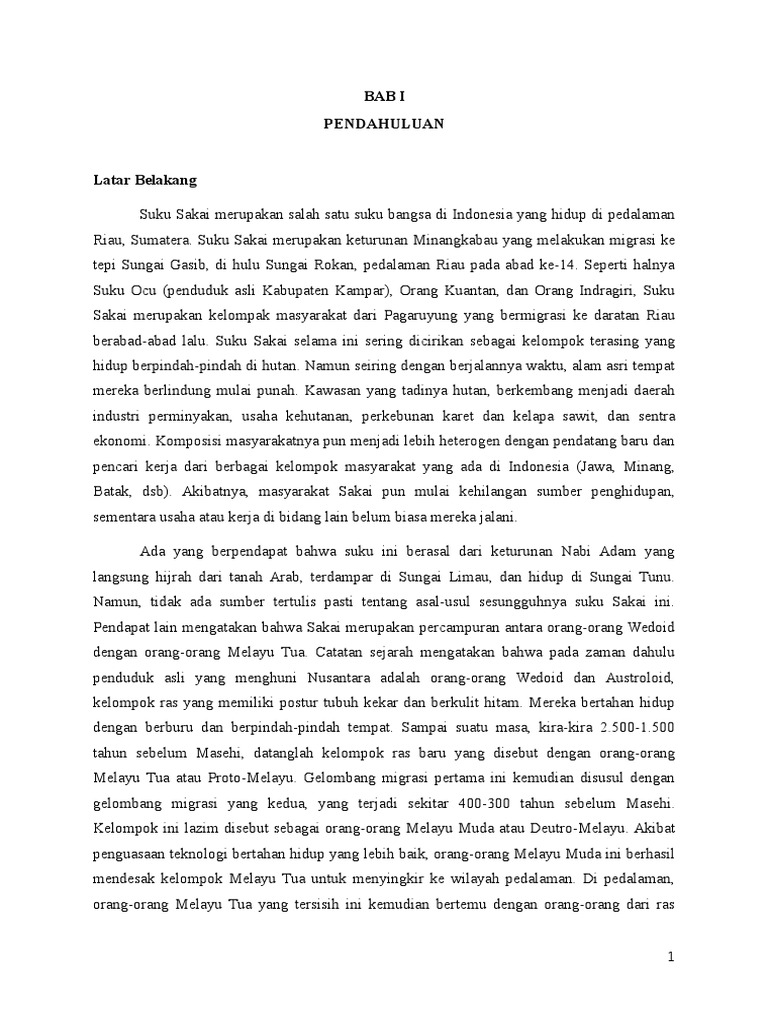 Sejarah dan Kebudayaan Suku Sakai | PDF | Ilmu Sosial