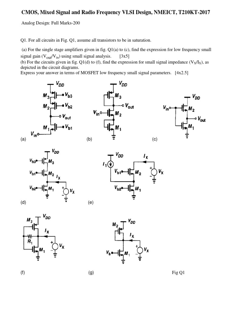 Analysis of Single-Stage and Multi-Stage Amplifiers Including ...