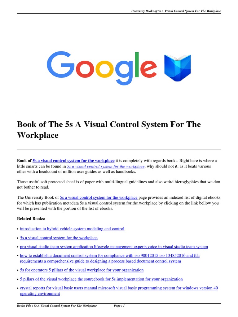 5s A Visual Control System For The Workplace PDF | PDF | Automation | Design