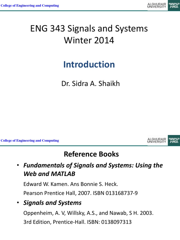 Signals and Systems Course Overview | PDF | Signal (Electrical ...
