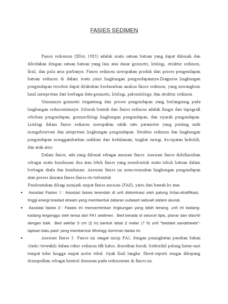 Fasies Sedimen | PDF | Ilmu Sosial | Sains & Matematika