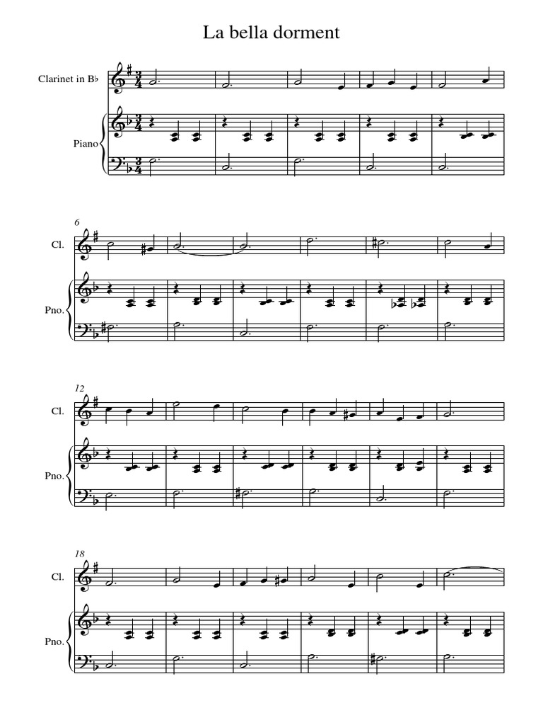 Clarinet & Piano Sheet Music | PDF | Art