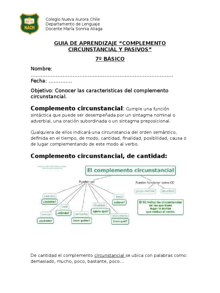 Guia Complemento Circunstancial | PDF | Verbo | Adverbio