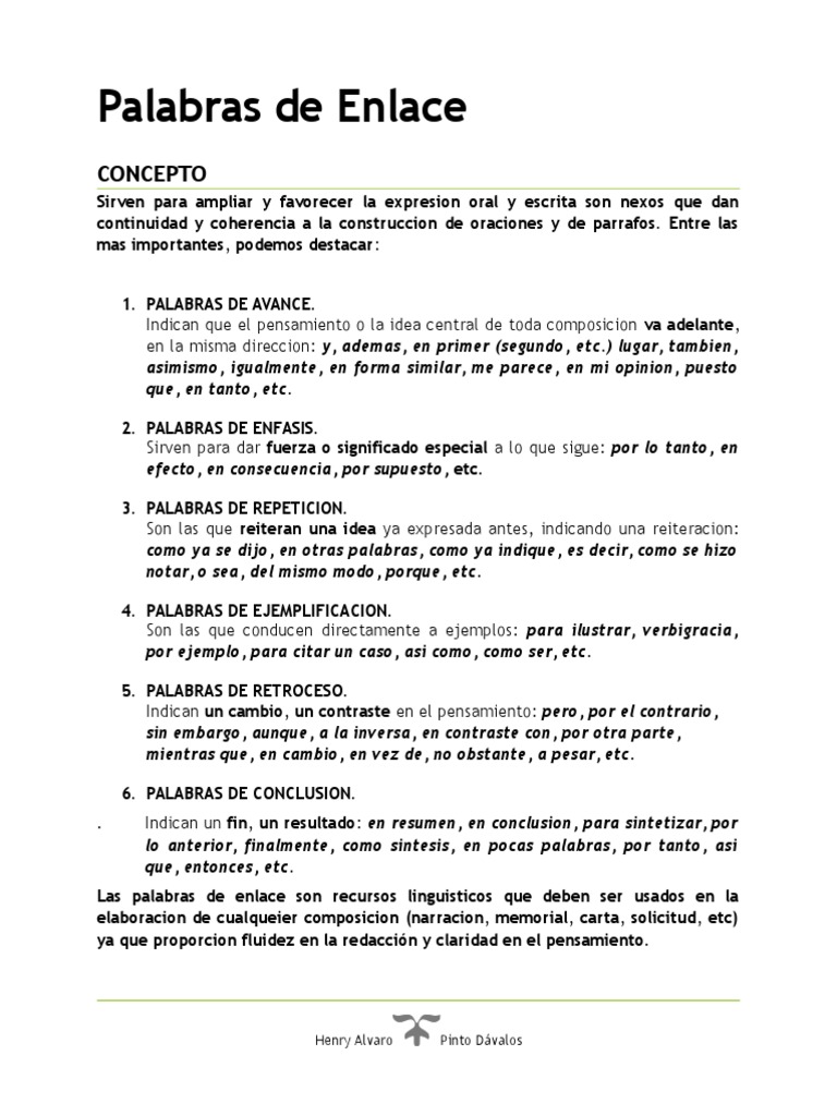 Palabras de Enlace