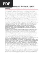 Bioengineering Sample Statement of Purpose Sop | PDF | Biotechnology ...