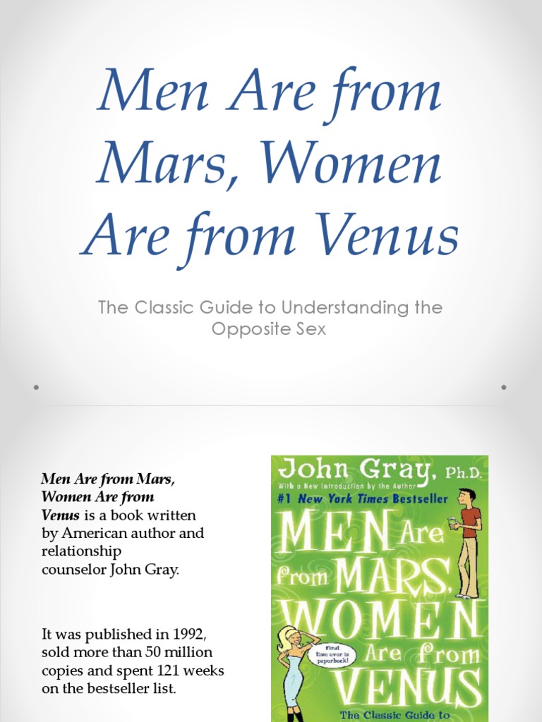 Men Are From Mars, Women Are From Venus PDF | PDF