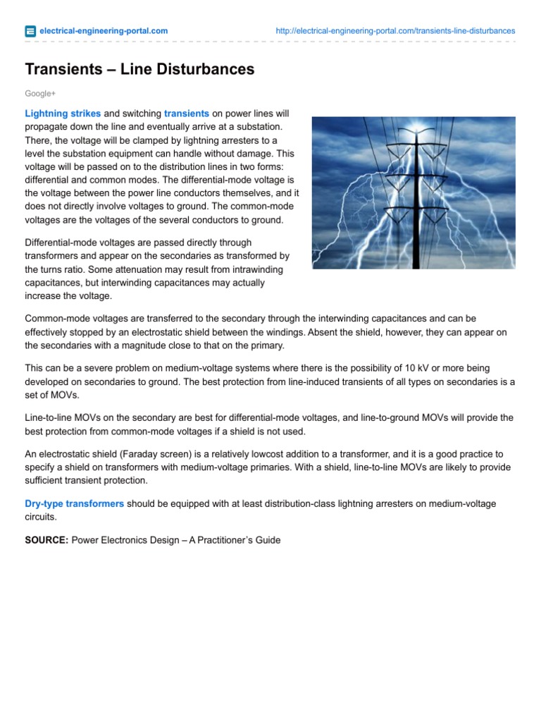 Transients Line Disturbances | PDF | Science & Mathematics