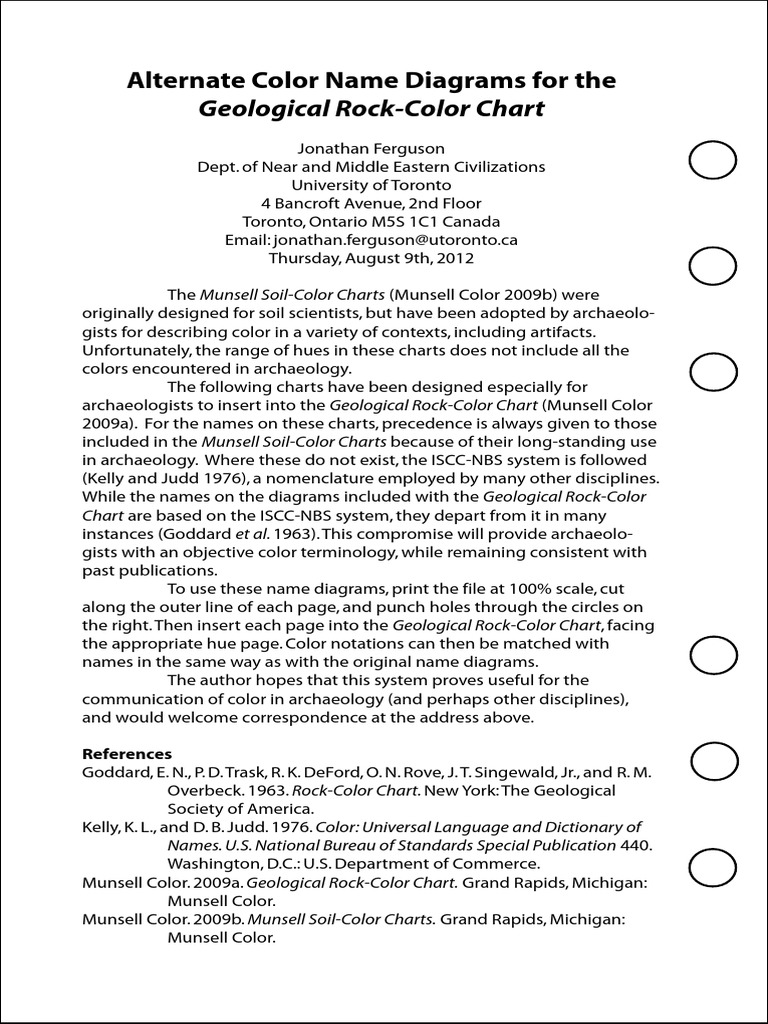 Color Name Diagrams For The Geological Rock-Color Chart | PDF | Green ...